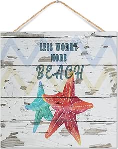Amazon.com: Rustic Living Room Wall Decor Wood Sign Nautical Beach ...
