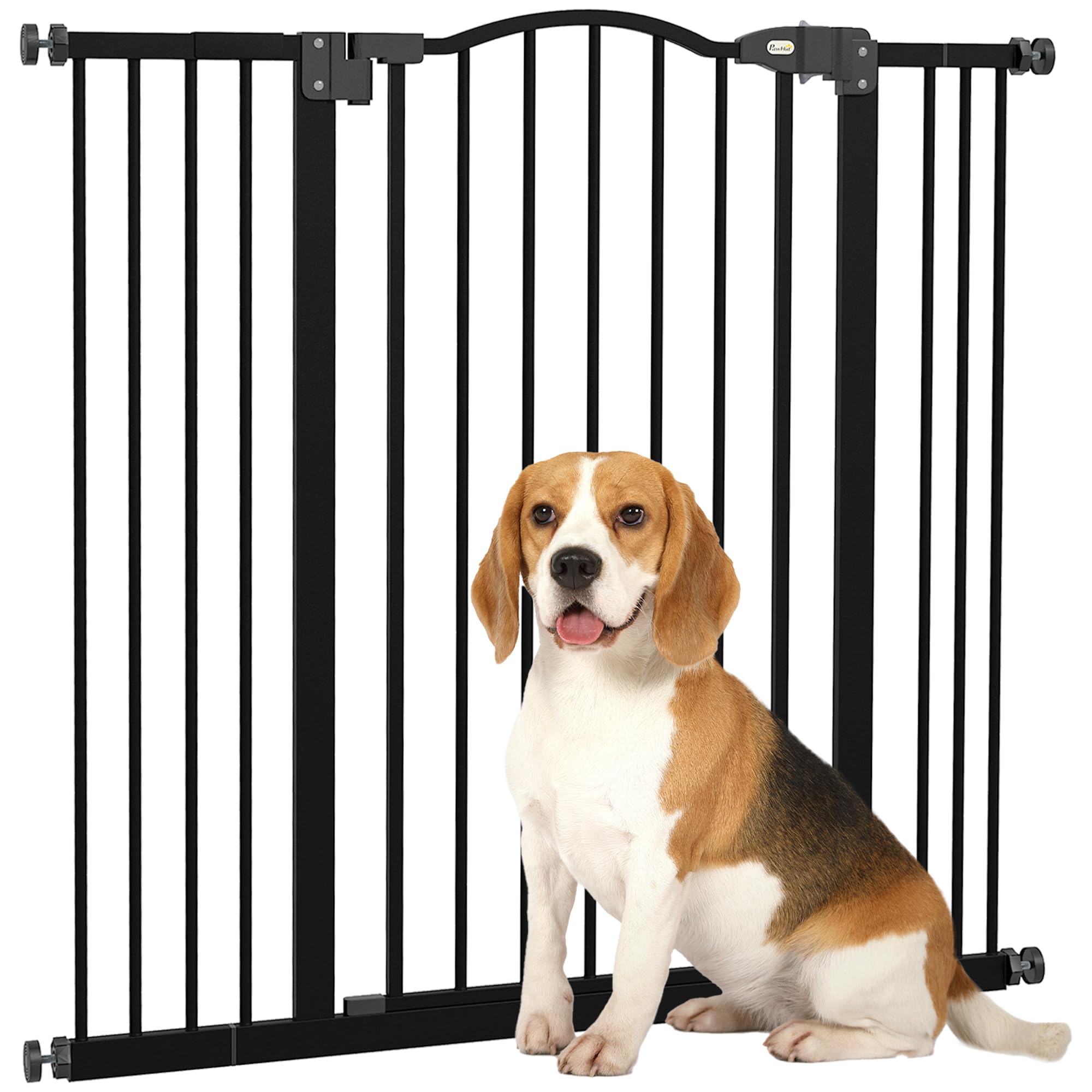 PawHut Pressure Fit Dog Stair Gate No Drilling Safety Gate Auto Close ...