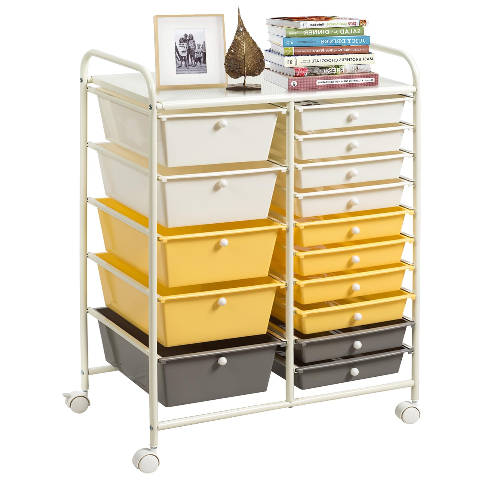 Amazon.com: SILKYDRY 15 Drawers Rolling Storage Cart, Craft Cart ...