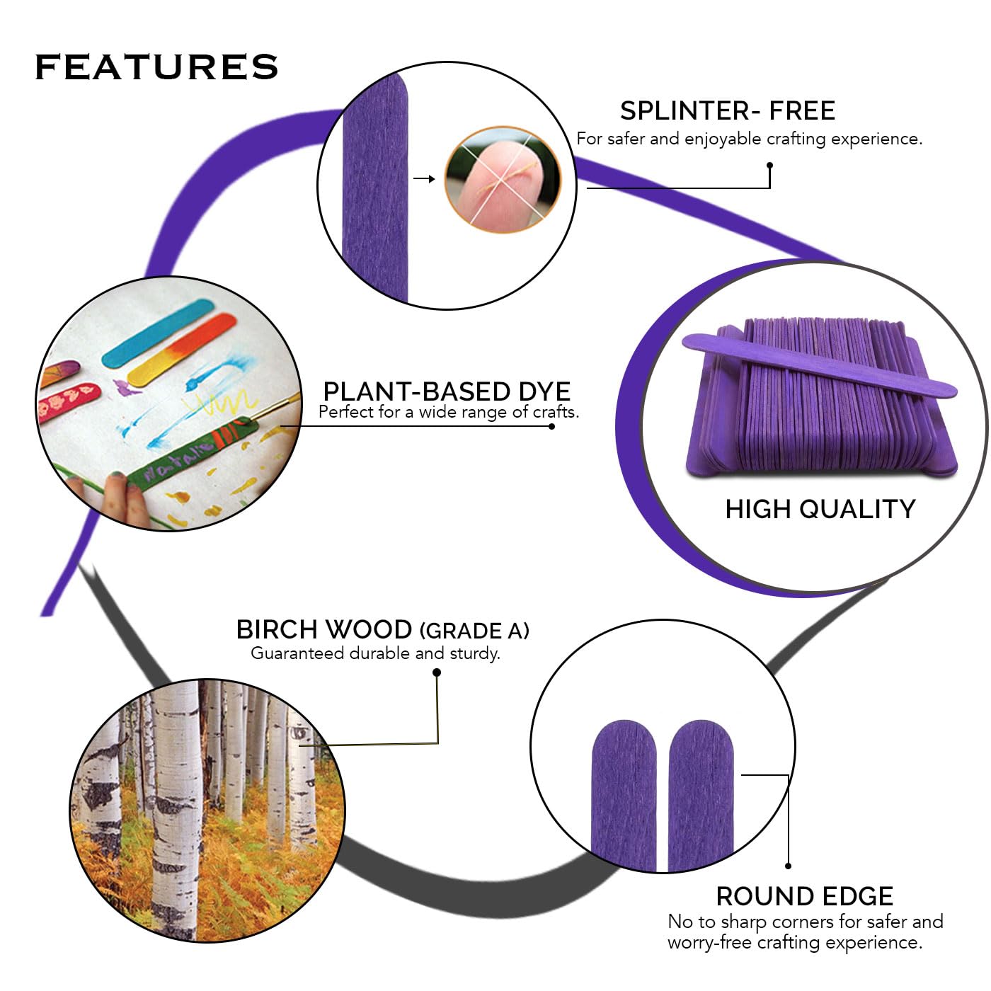 Snapklik.com : Apremont 100 Pieces Assorted Jumbo Colored Wooden 6 ...