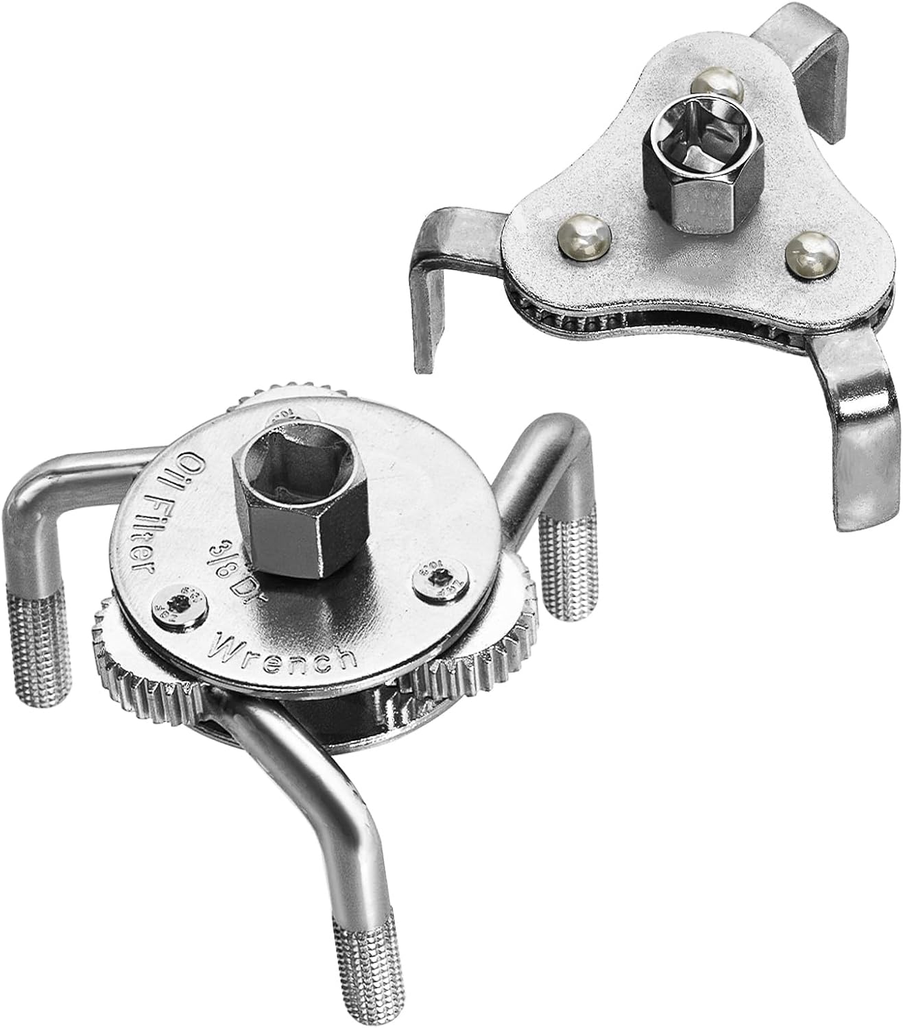 Swpeet 2Pcs Adjustable 3 Jaw Universal Oil Filter Wrench Set, Magnetic ...