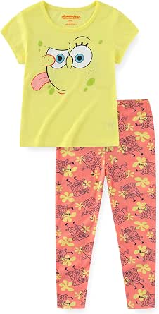Amazon.com: Nickelodeon SpongeBob SquarePants Girls Short Sleeve Shirt ...