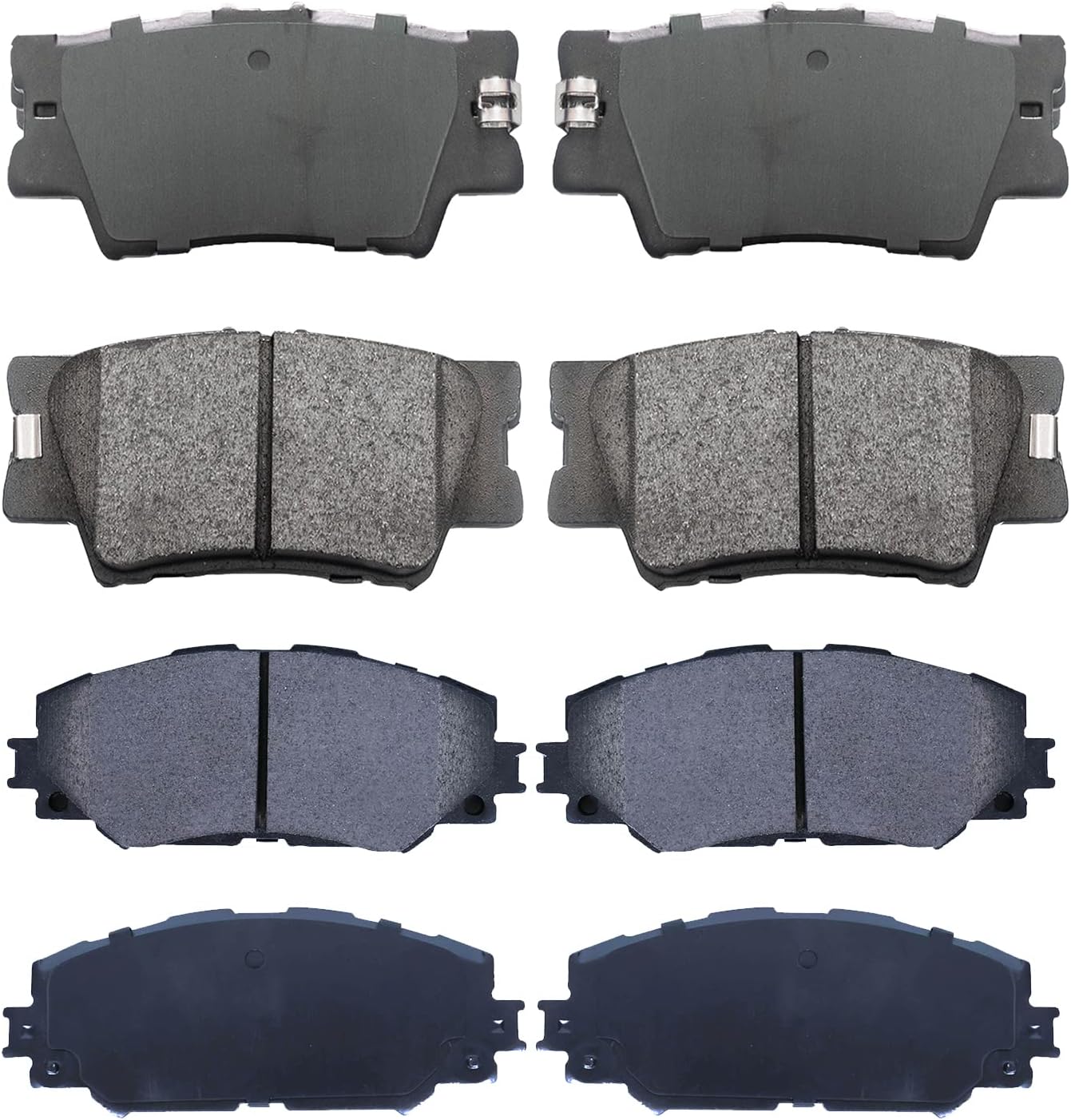 Amazon.com: YxpBrake Ceramic Front Rear Disc Brake Pads Kit w/Hardware ...