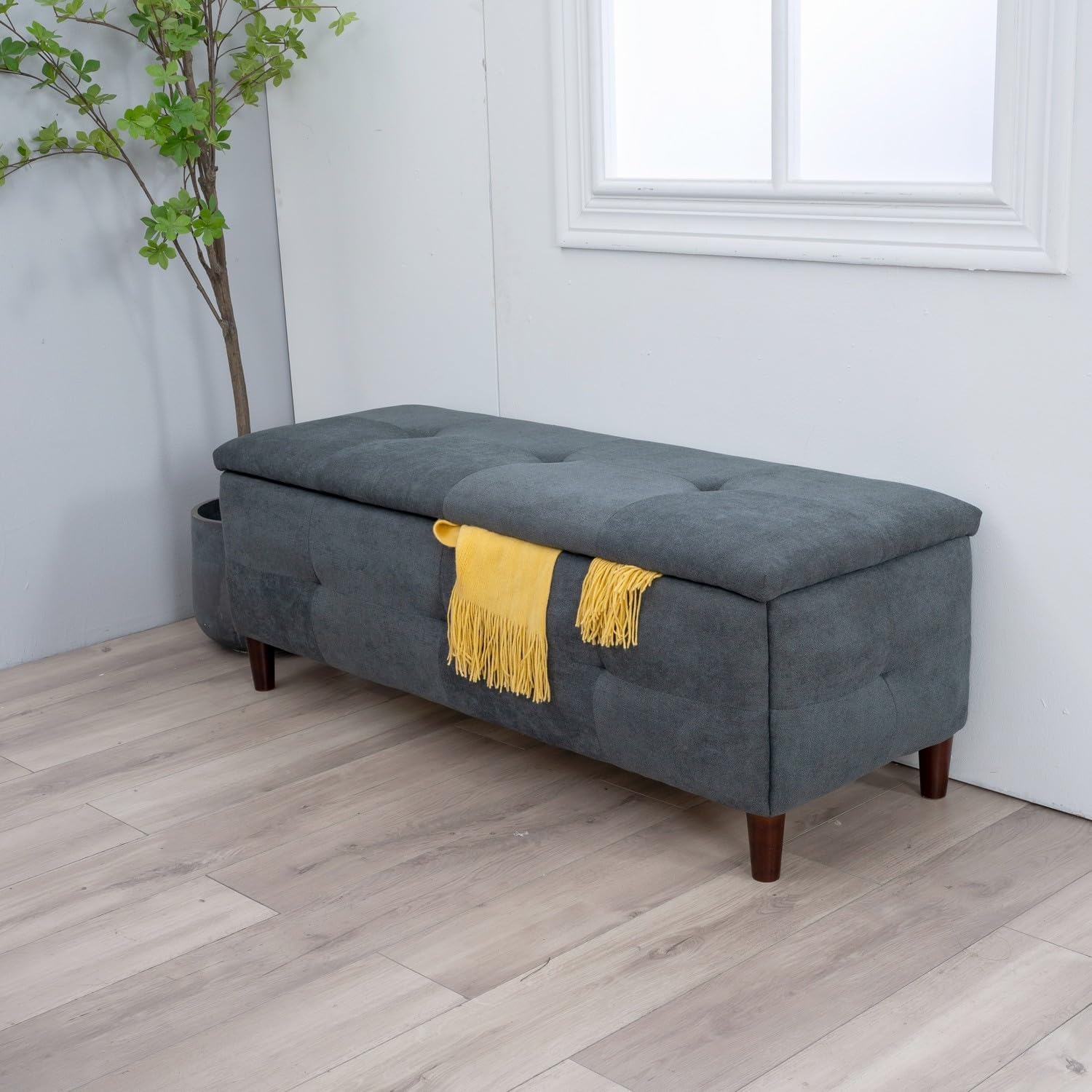 Amazon.com: Panana Storage Ottoman Storage Bench, Upholstered Ottoman ...