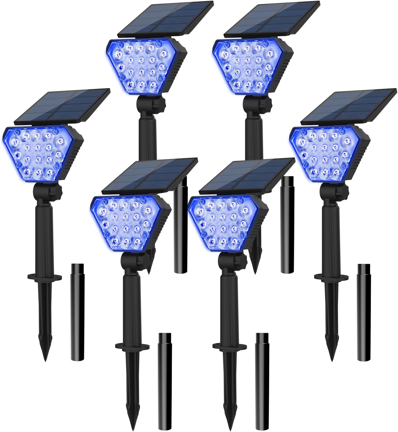 T-SUN Solar Spotlights 16 LED Solar Outdoor Lights, Blue Solar ...