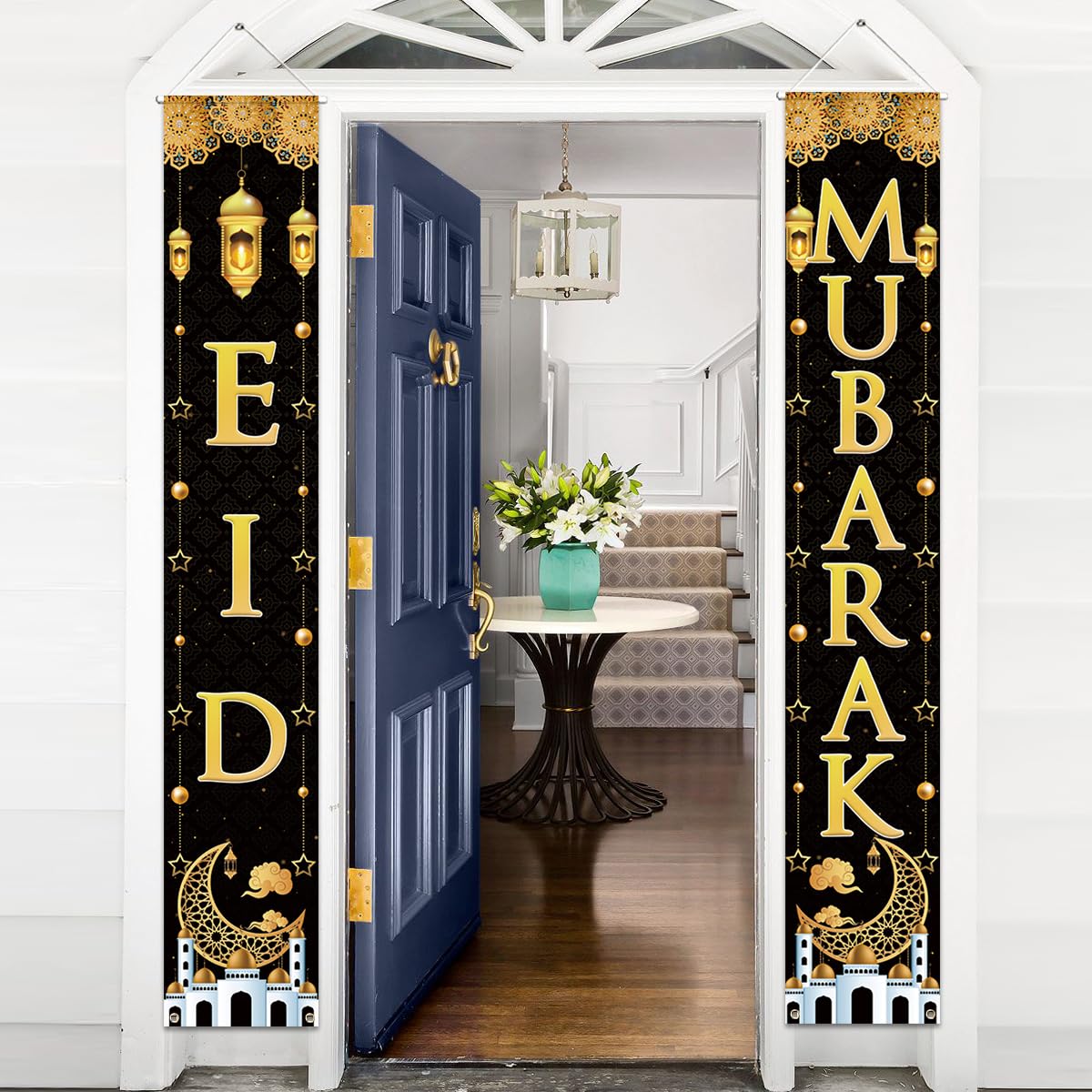 Eid Mubarak Decorations Porch Signs - Eid Mubarak Front Door Banner ...