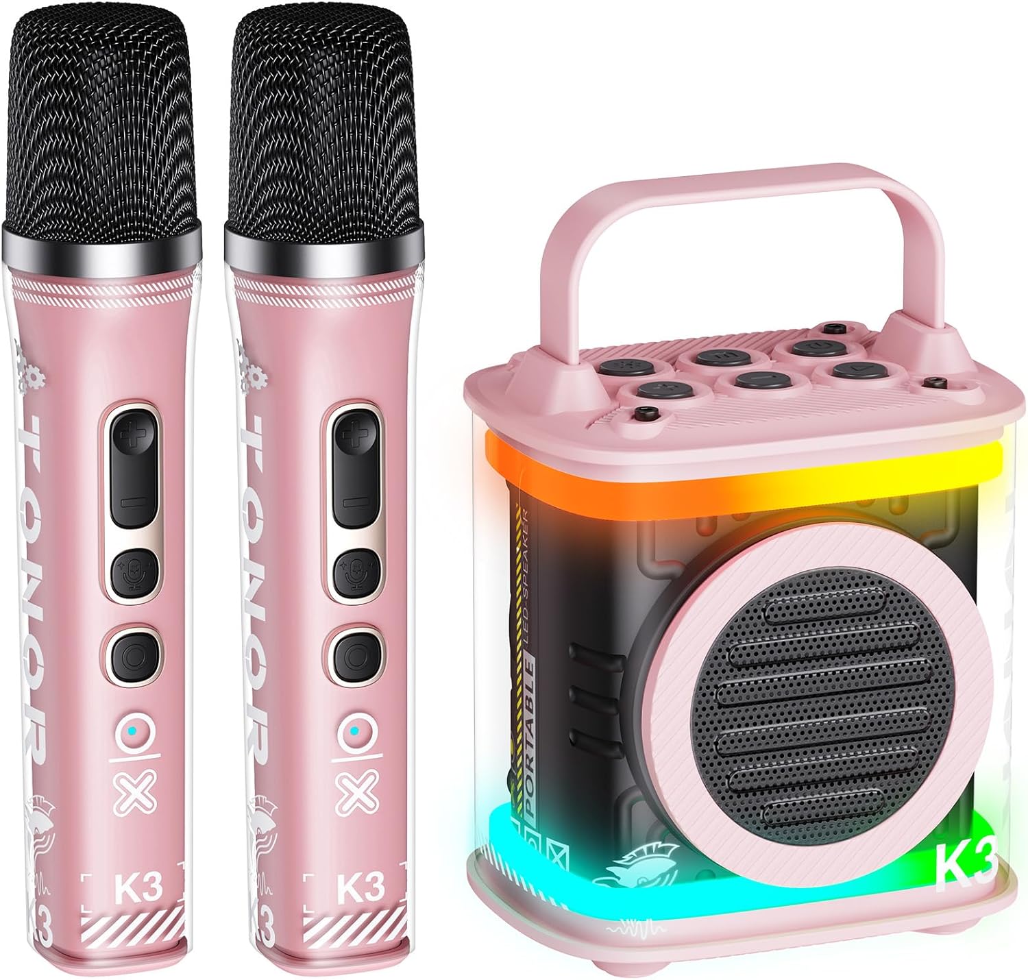 Amazon.com: TONOR Mini Karaoke Machine with 2 Wireless Microphones ...