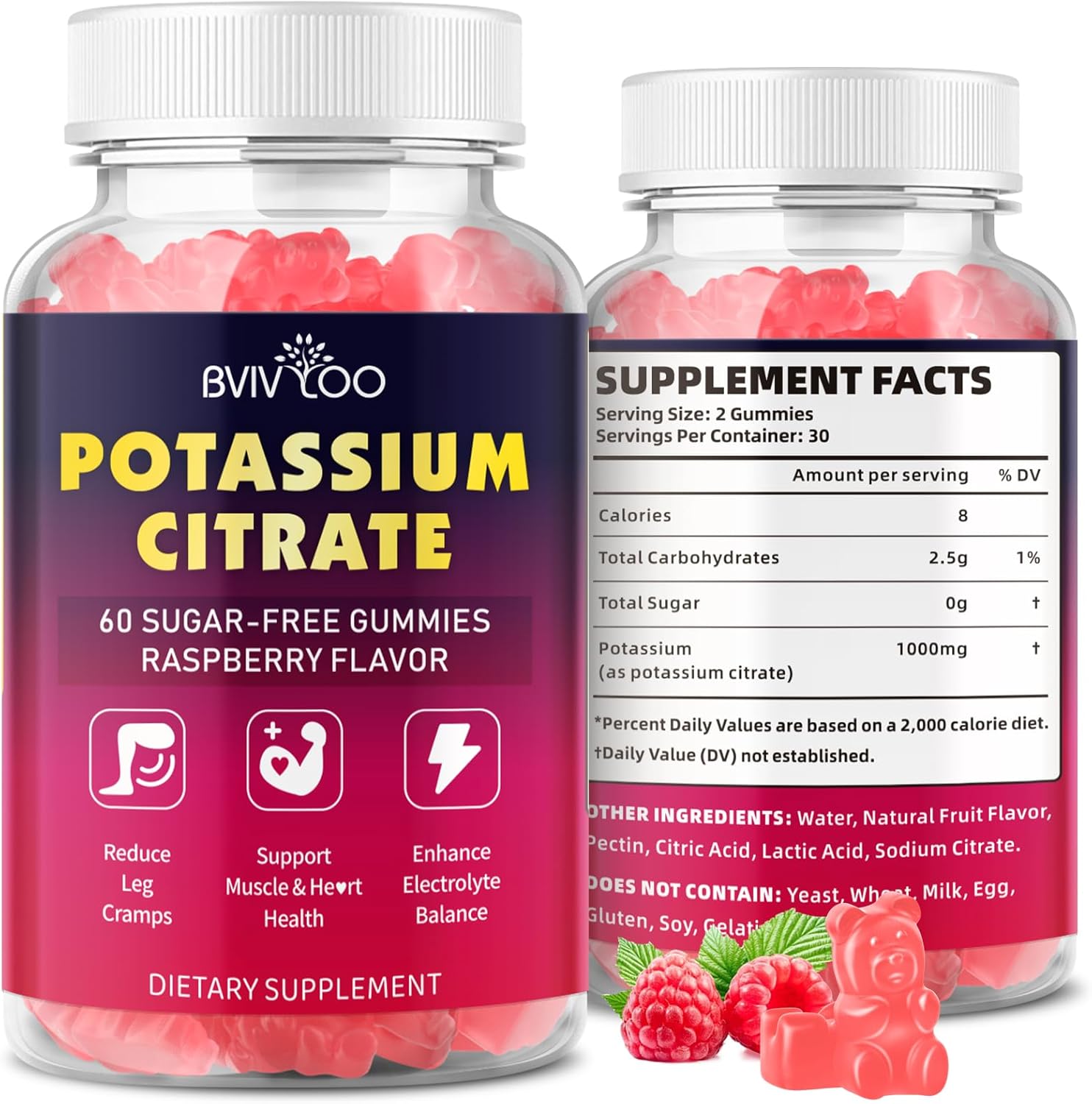 Amazon.com: Potassium Citrate Gummies for Adults, Sugar-Free Potassium ...