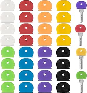 Amazon.com : 32 Pcs Key Covers Caps Tags, 1 Inch Key Color Identifiers ...