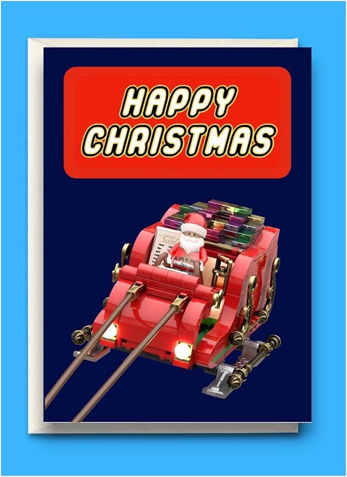 Christmas Card featuring Santa Lego Building Bricks | Christmas Card ...