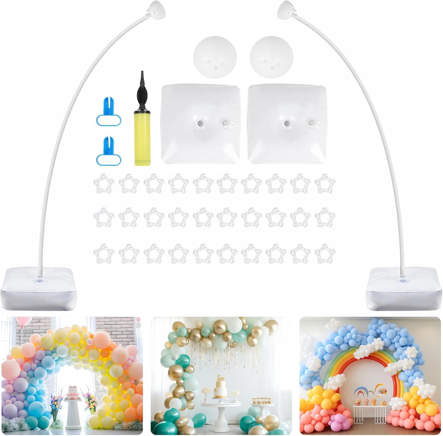 Amazon.com : Pop Clap Balloon Arch Stand Kit, 8.2ft and 8.2ft Bendable ...