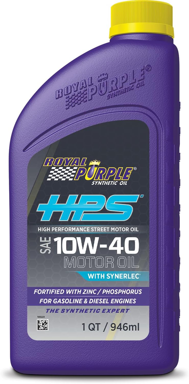 Royal Purple 36140-6PK HPS 10W-40 Synthetic Motor Oil with Synerlec ...