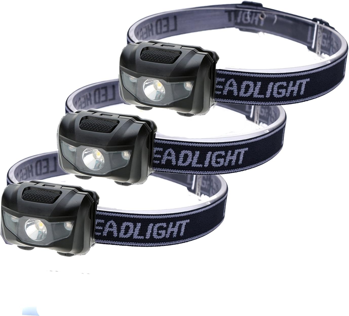 Amazon.com : HappyOrange 3-Pack Waterproof LED Headlamp (White and Red ...
