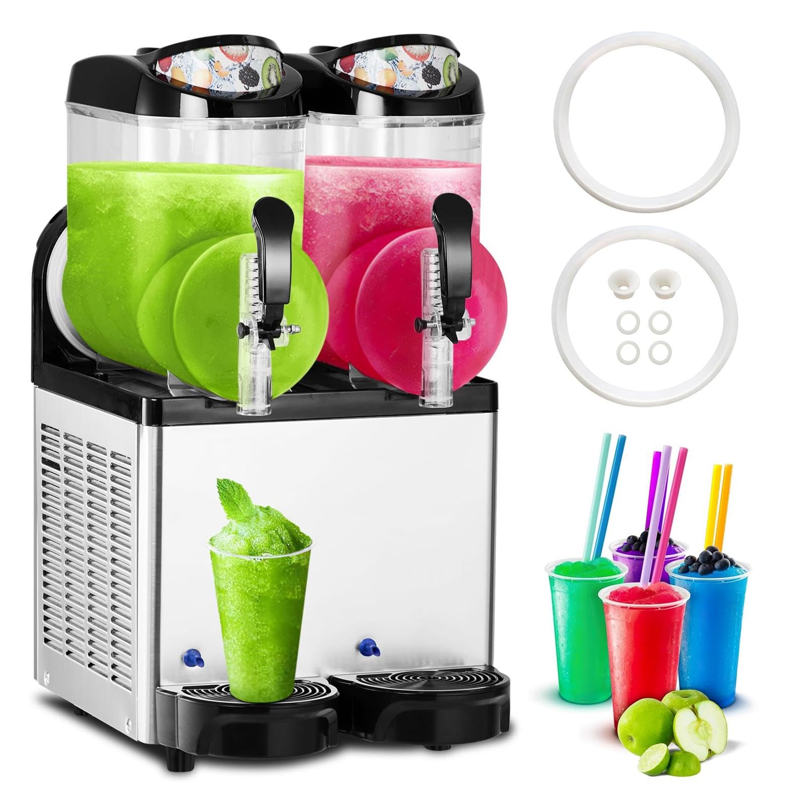 Amazon.com: 24L Large Capacity Commercial Slushy Machine, 6.4 Gals ...