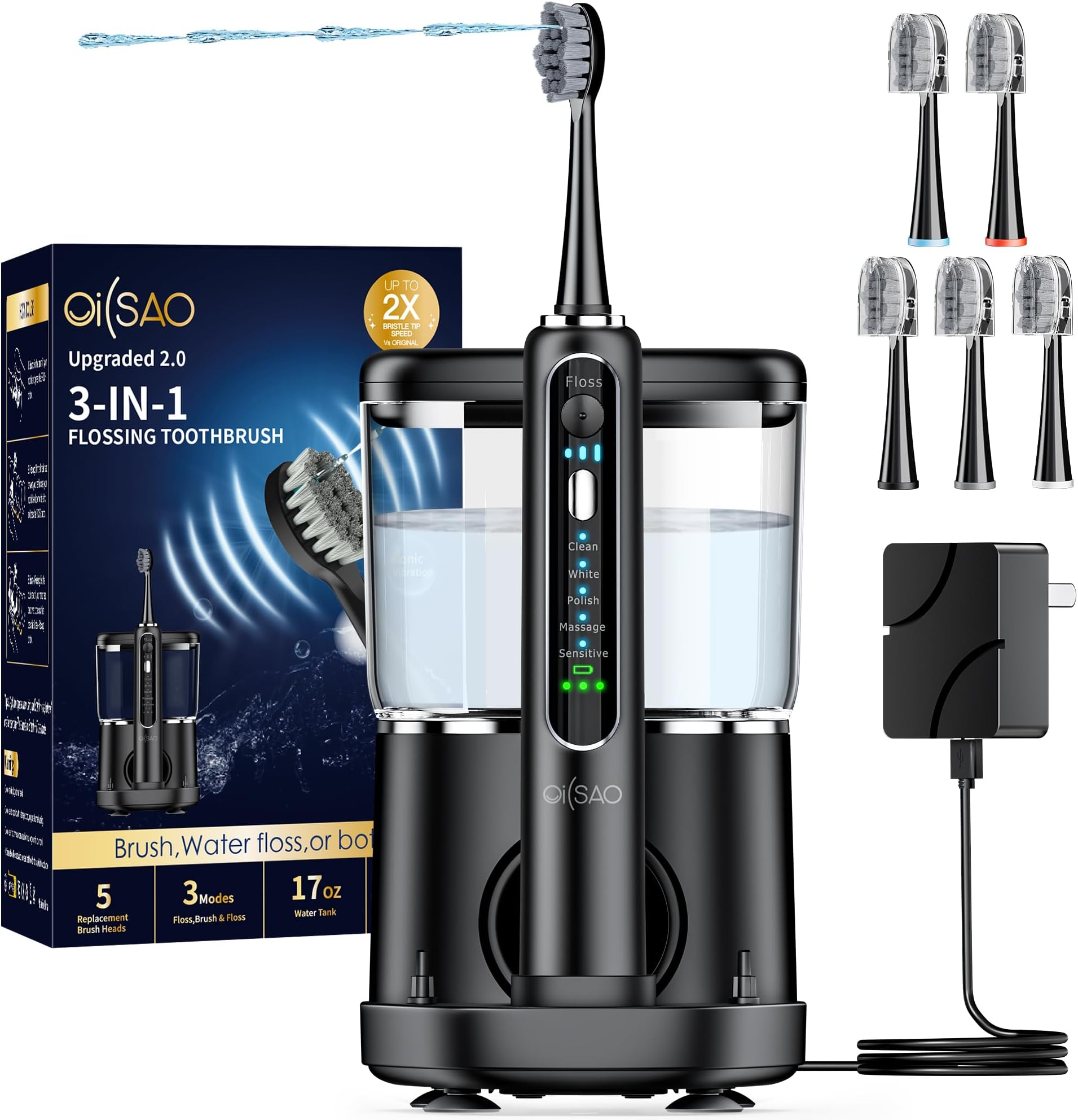 Amazon.com: OILSAO Electric Toothbrush with Water Flosser Combo in One ...