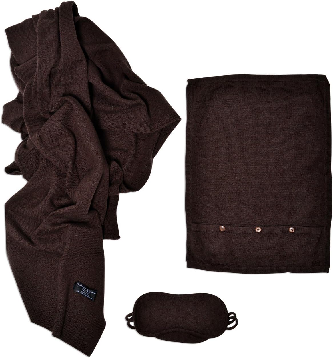 Amazon.com: Cashmere Boutique 100% Pure Cashmere Travel Throw Set ...