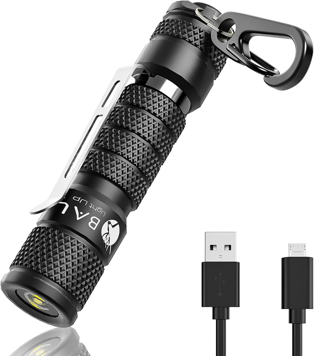 Balit EDC Rechargeable Keychain Flashlight, 220 Lumens Super Bright ...