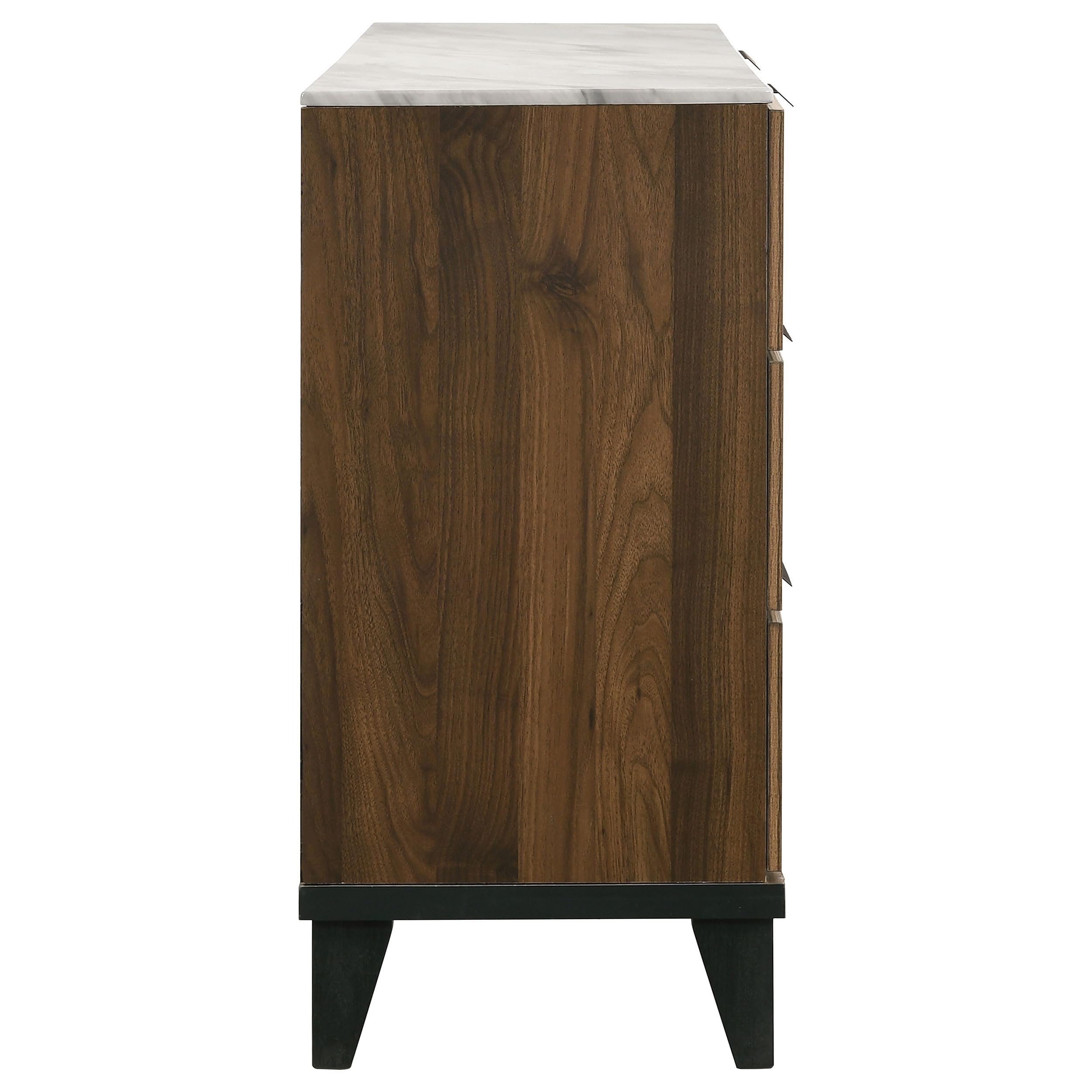 Coaster Home Furnishings Mays 6-Drawer Dresser Walnut Brown with Faux ...