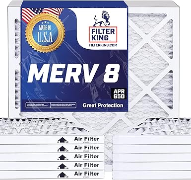 Filter King Air Filters 8x24x1 | 12-PACK | MERV 8 HVAC Pleated AC ...