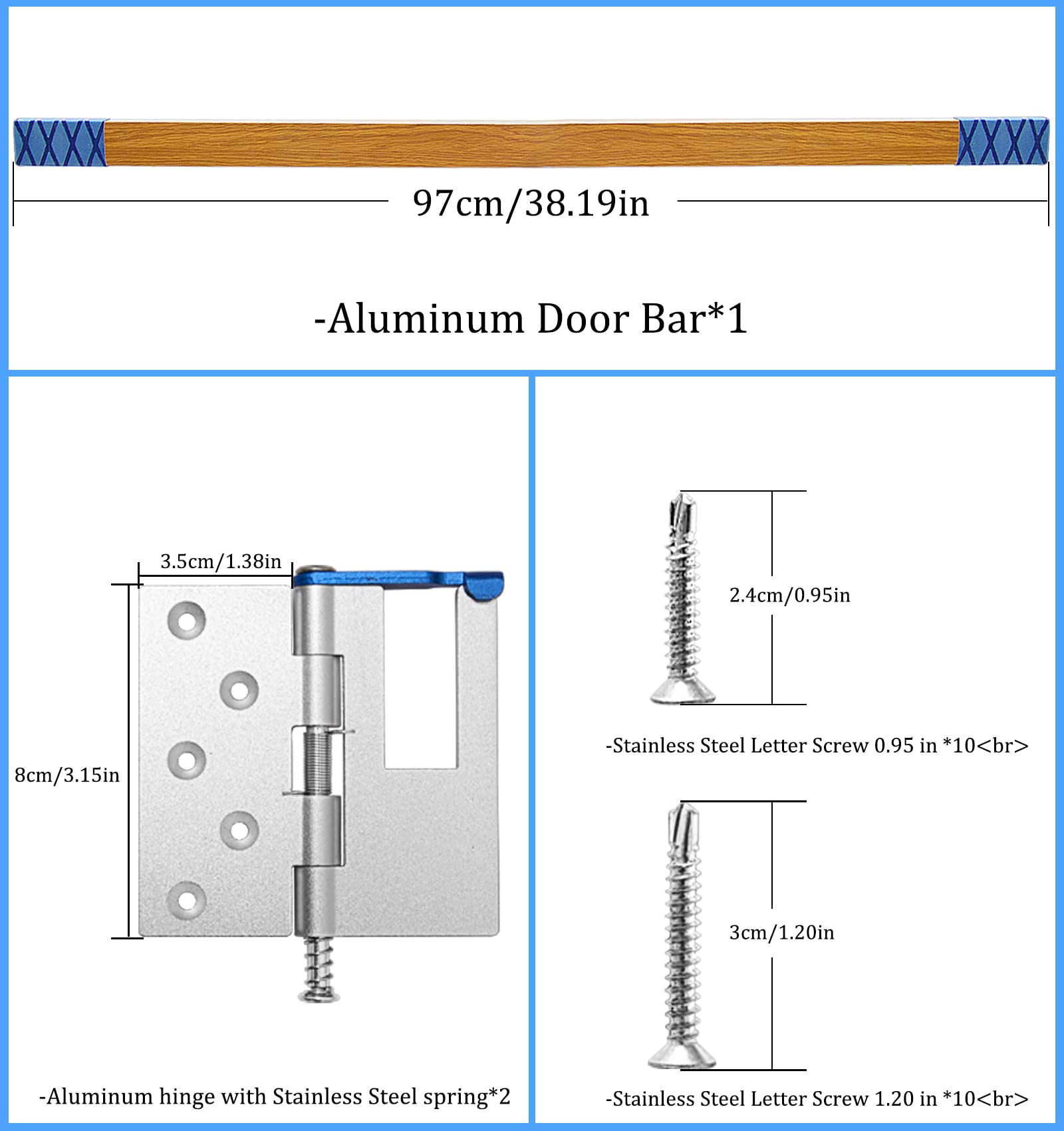 Buy Aluminum Door Bar Security, Front Door Security Bar Protect Against ...
