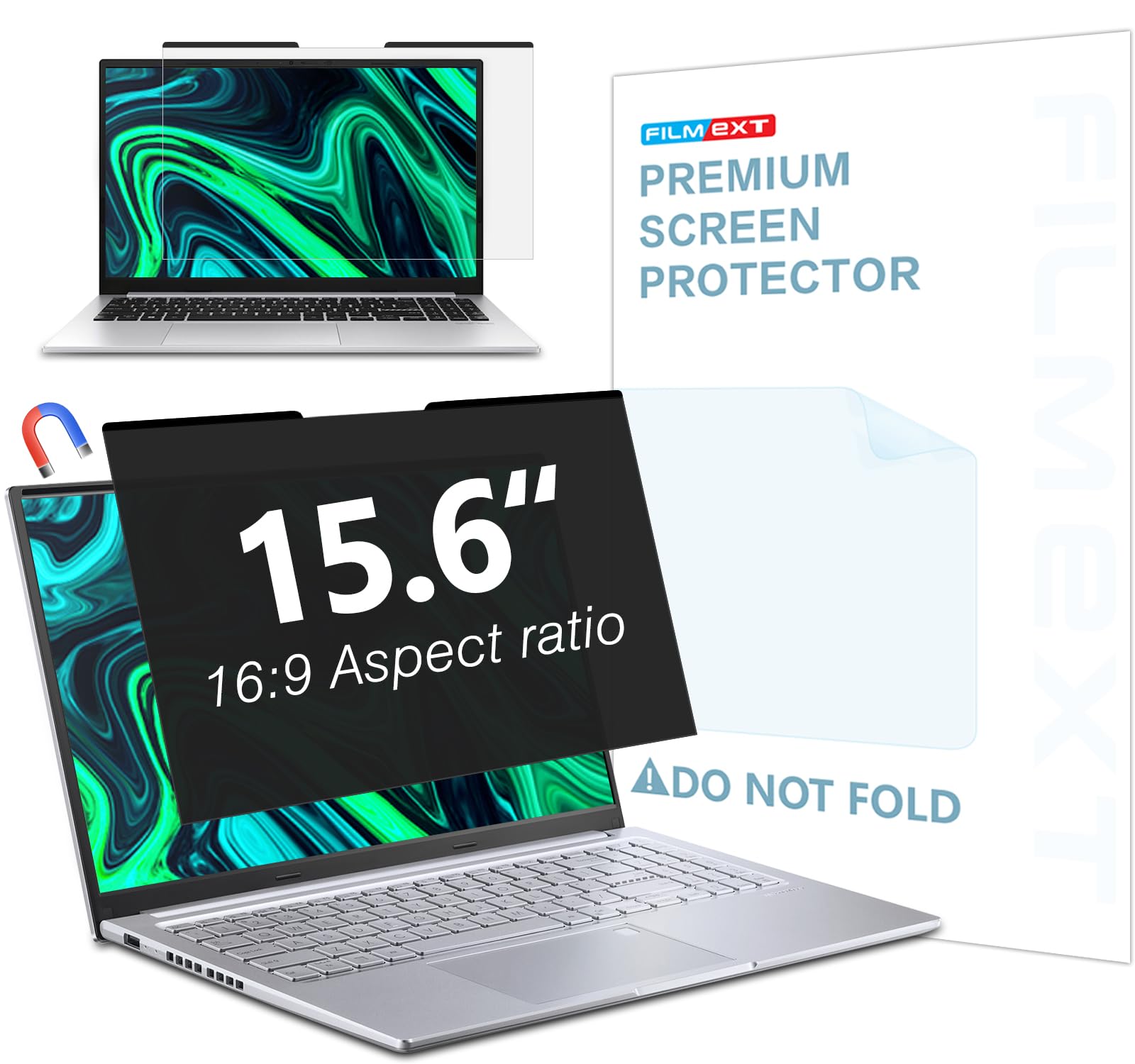 Amazon.com: FILMEXT Magnetic Laptop privacy screen 15.6 inch for 16:9 ...