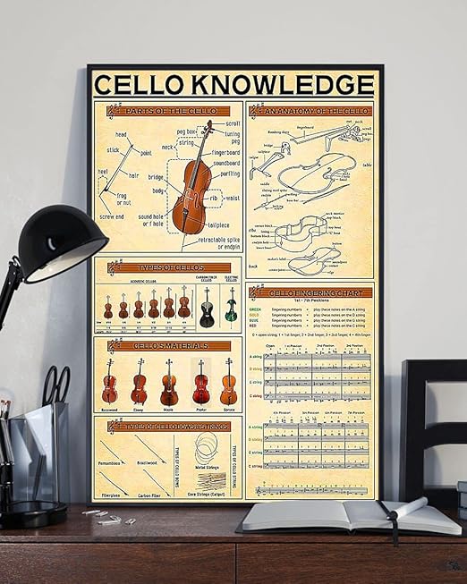 Amazon.com : Cello Knowledge Metal Tin Signs Cello Infographics ...