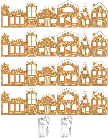 Amazon.com: NYXIFYLO DIY Foldable Christmas Village Gingerbread House ...