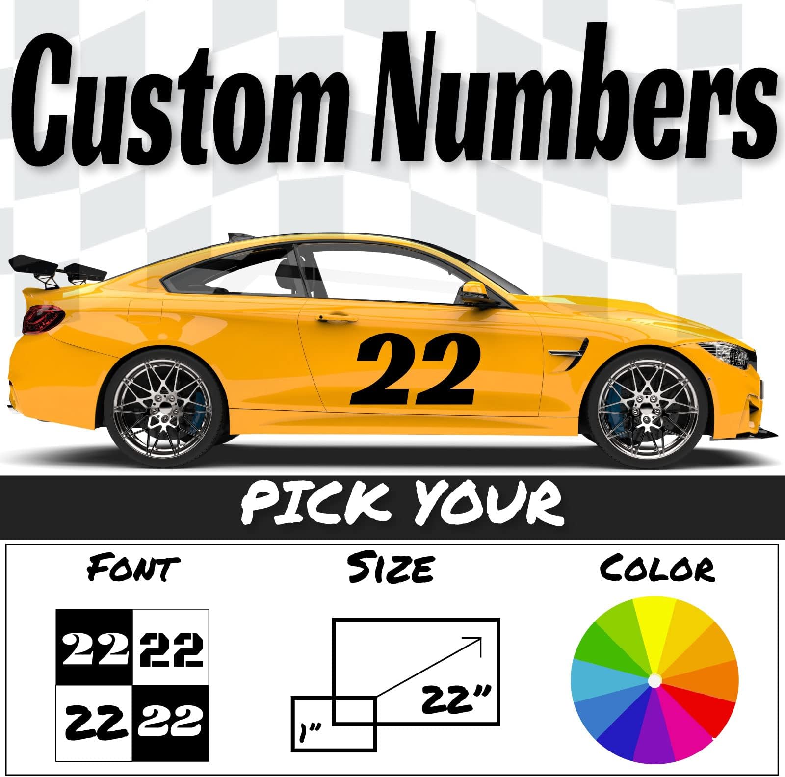 Amazon.com: 12" Set of Two Magnetic Custom Number Roundels Rally ...