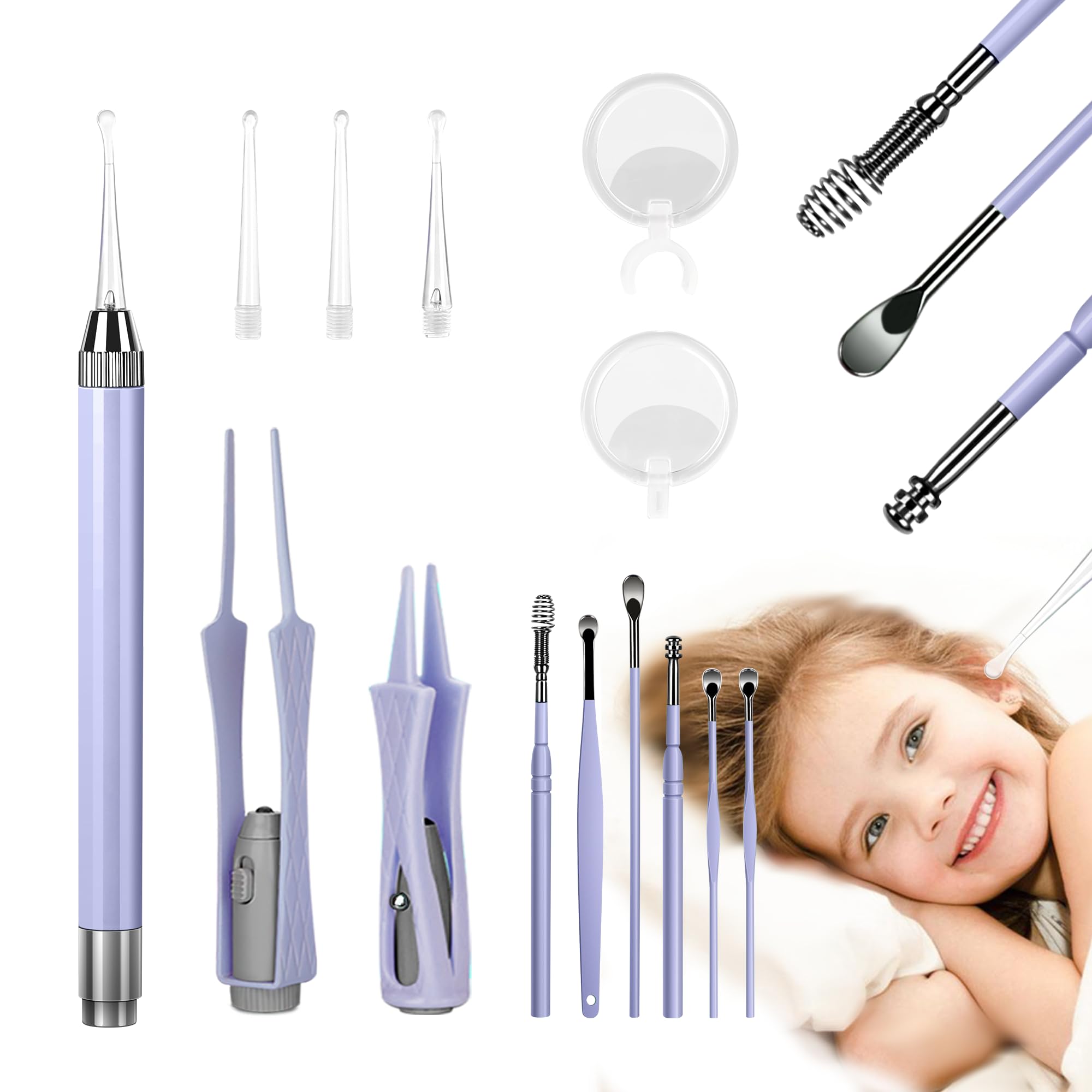 Amazon.com: 15 Pack Ear Wax Removal Tool Kit with Light - LED Ear ...