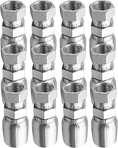 Amazon.com: 12Pcs 1/2"Hose x 1/2" JIC Female Hydraulic Hose Crimp Fitting Ends Fit for Dayco ...
