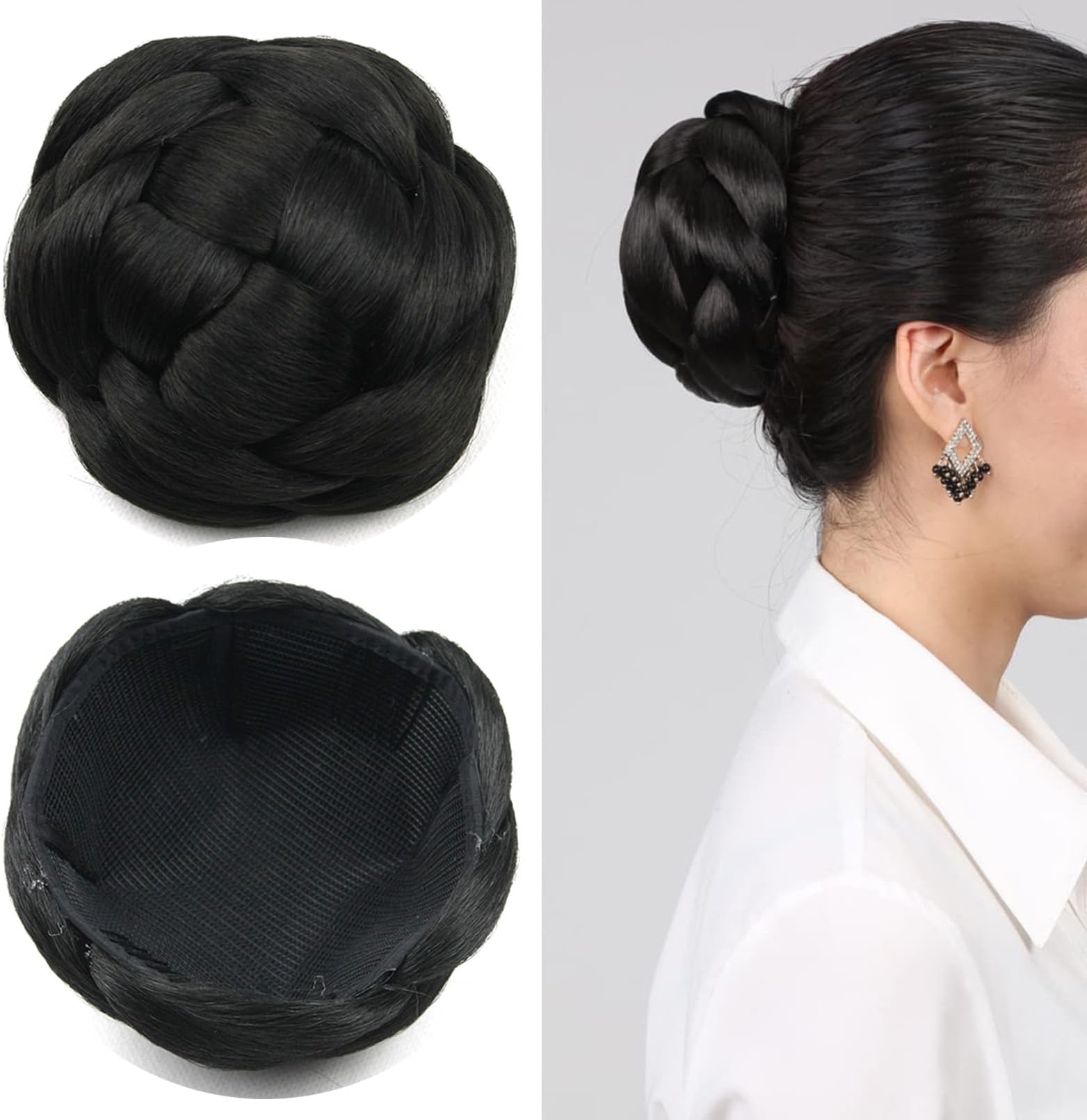 Amazon.com : Onedor Synthetic Fiber Hair Extension Chignon Donut Bun ...
