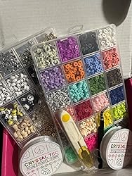Amazon.com: Velavior 7500 Pcs Clay Beads Bracelet Making Kit, 2 Boxes ...
