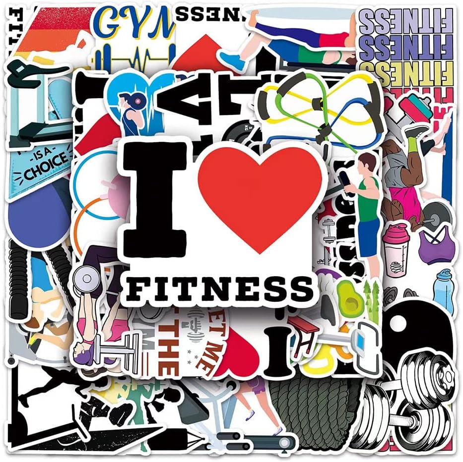 Amazon.com: Gym Workout Stickers |50Pcs Fitness Room Bodybuilding ...