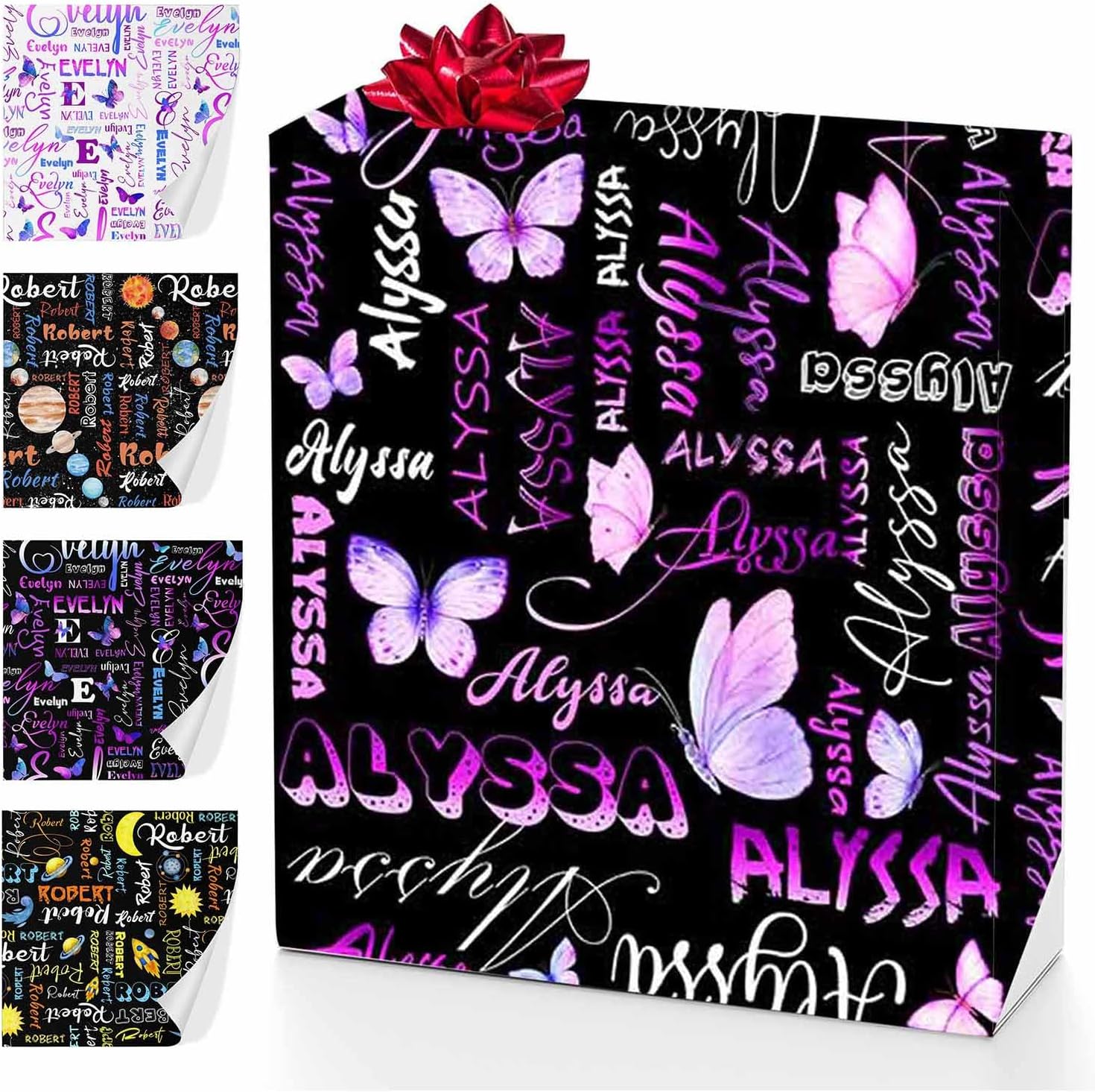 Amazon.com: Personalized Wrapping Paper Multi Color Colorful, Unique ...