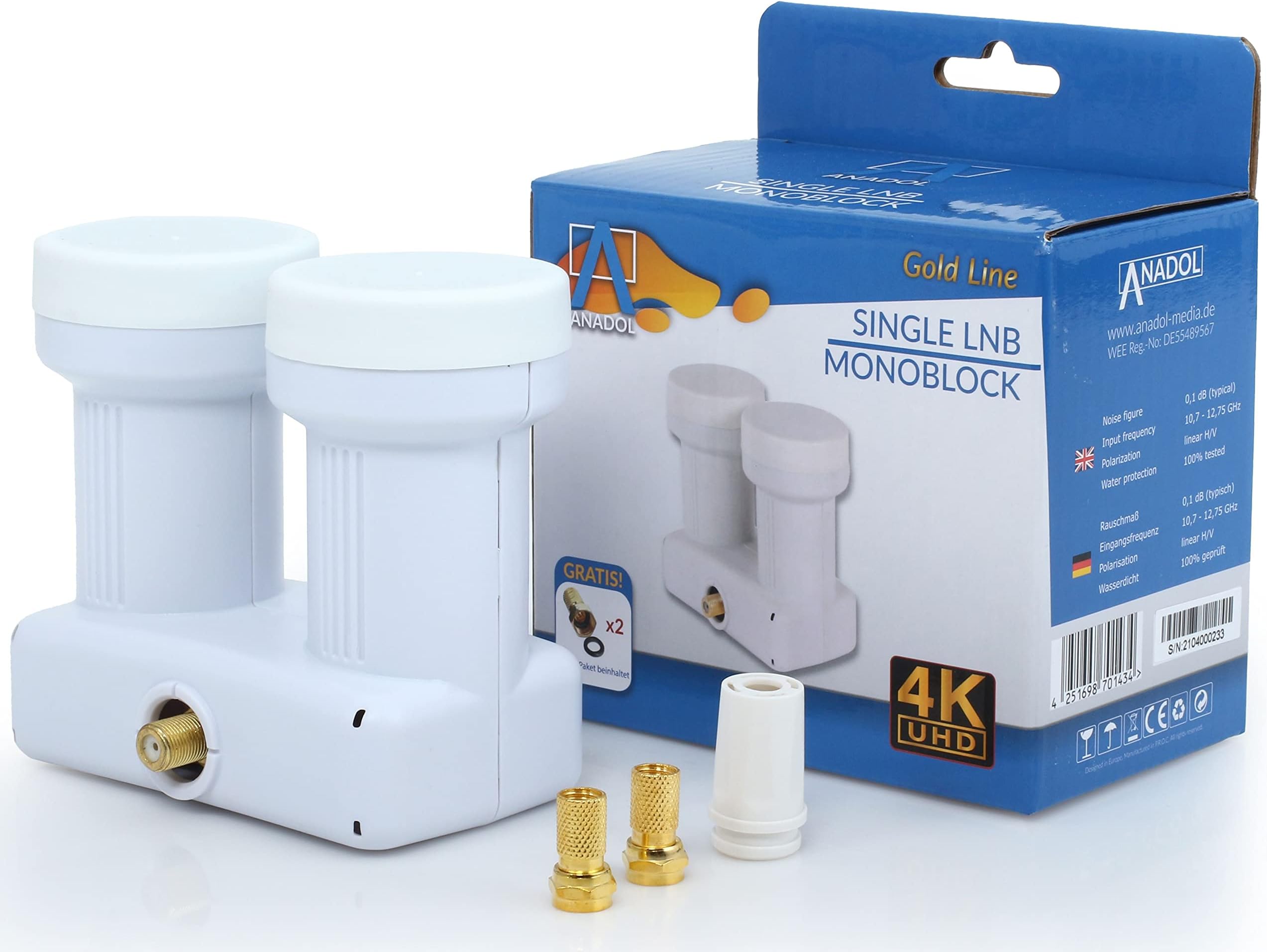 DIAVOLO MEGASAT MONOBLOCK SINGLE LNB 0,1 dB ASTRA & HOTBIRD ! HD ...