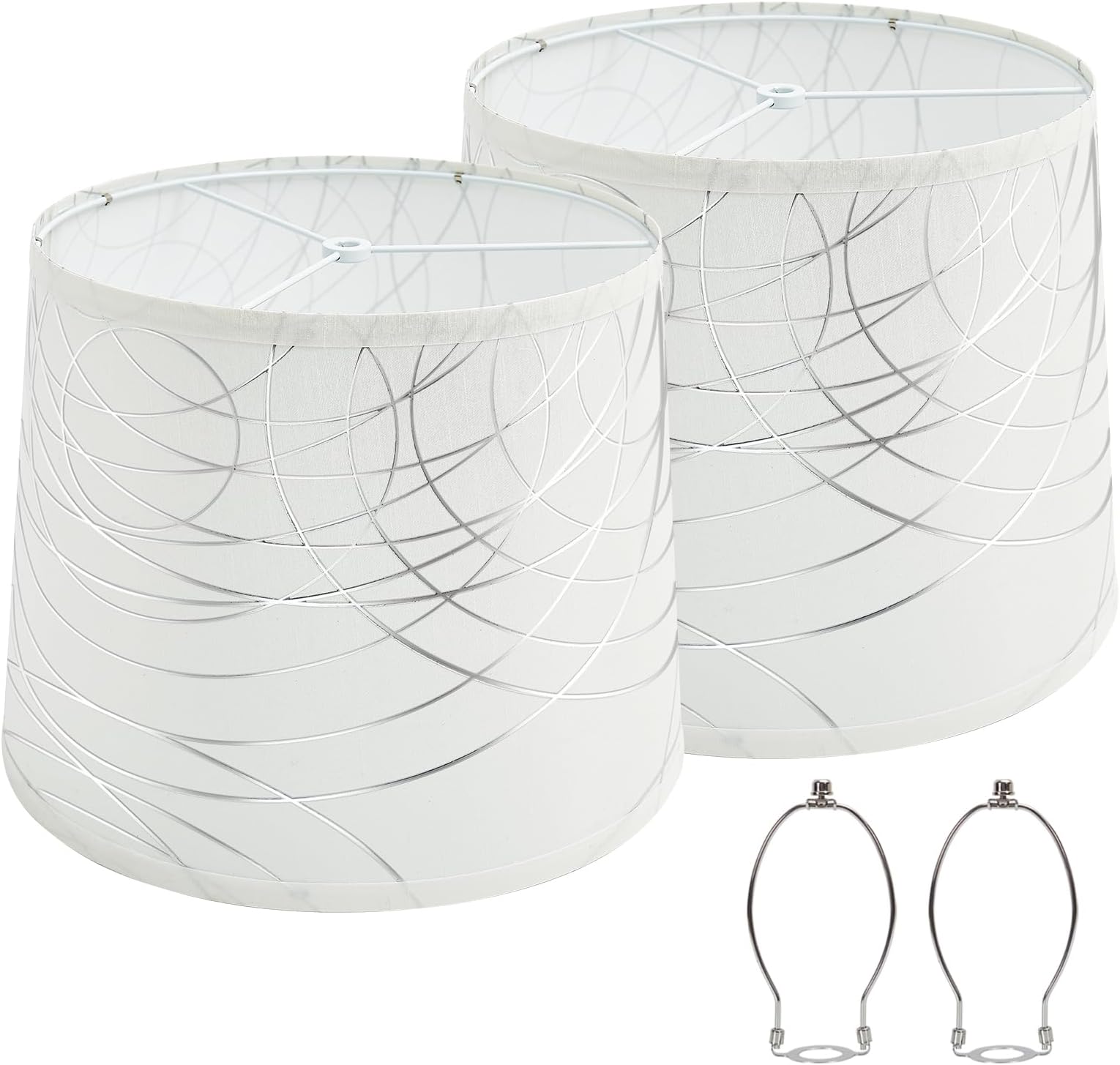 HEMOTON Barrel Lampshade Silver Glitter Lamp Shade Shiny Light Shade ...