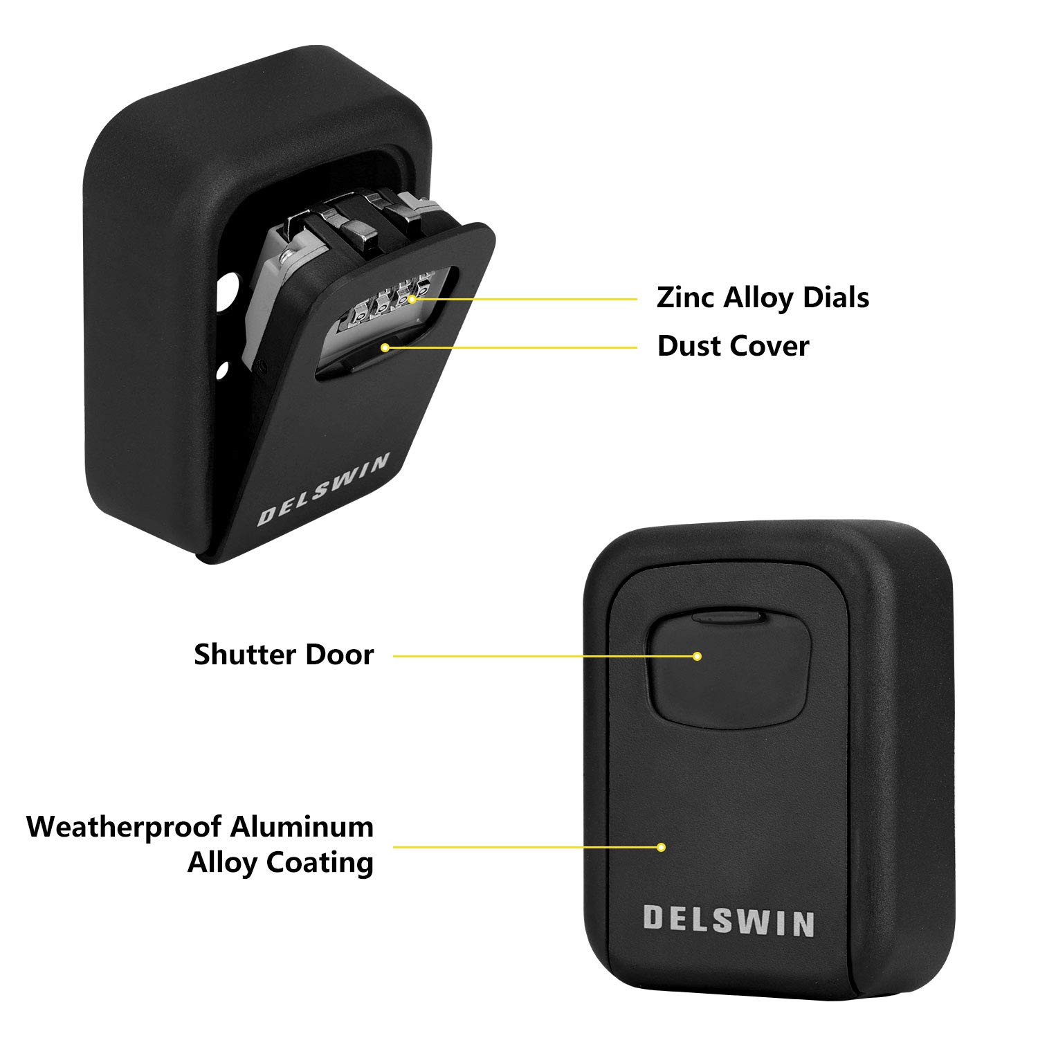 Snapklik.com : DELSWIN Lock Box For House Key - Outside Waterproof ...