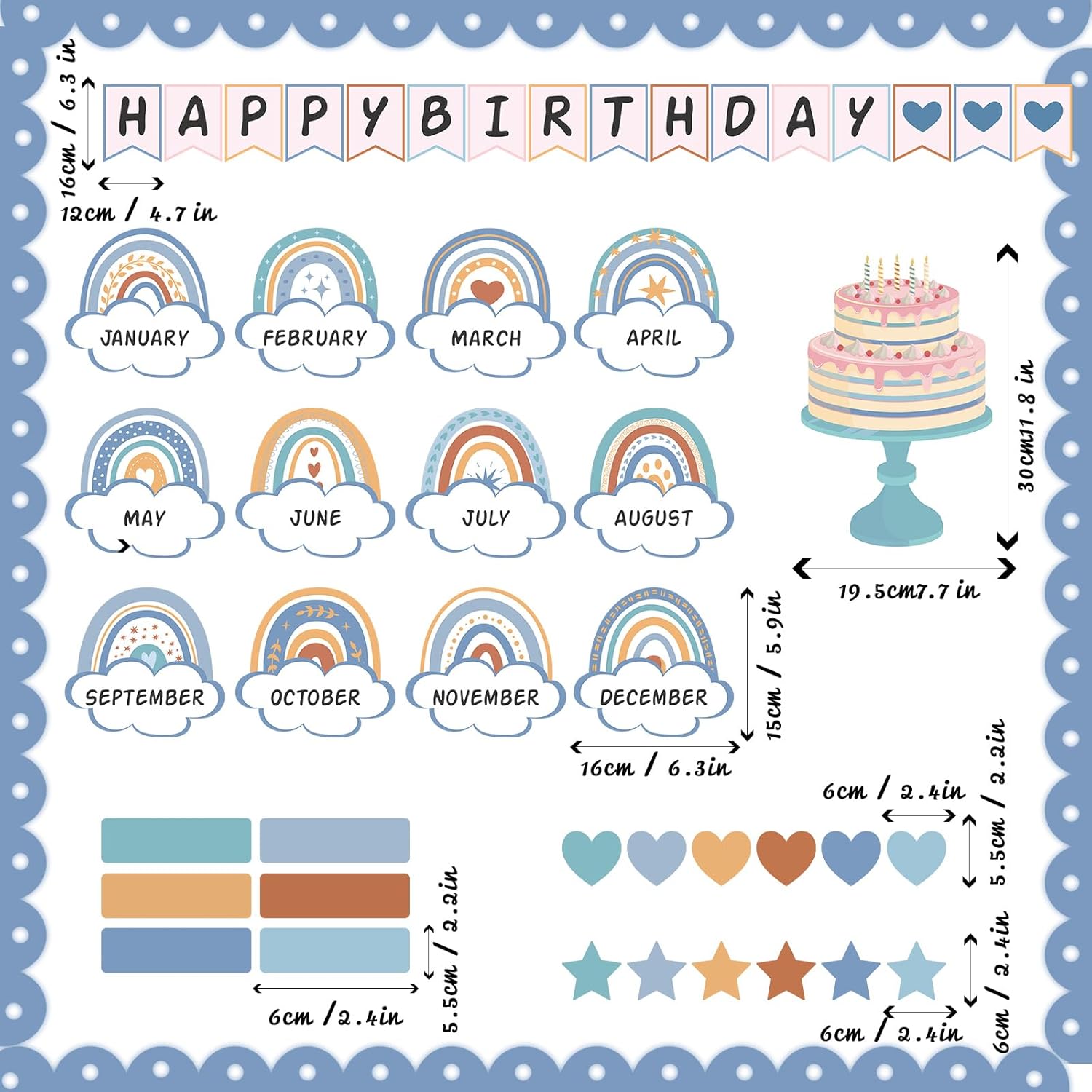 Marspark 65 Pieces Classroom Decor Rainbow Birthday Nepal | Ubuy