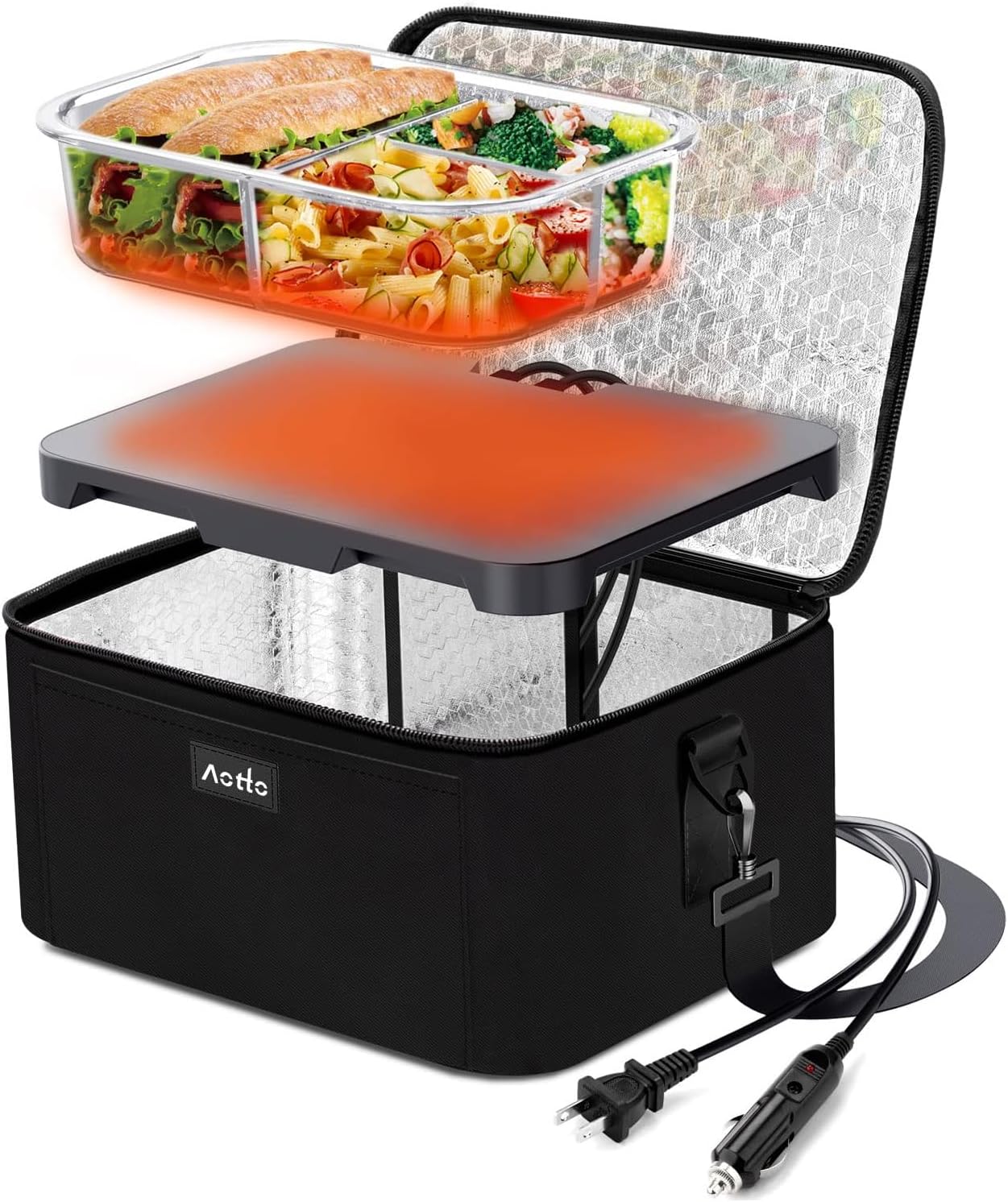 Amazon.com: Aotto Mini Portable Oven Food Warmer - 12V 24V 110V 3-in-1 ...
