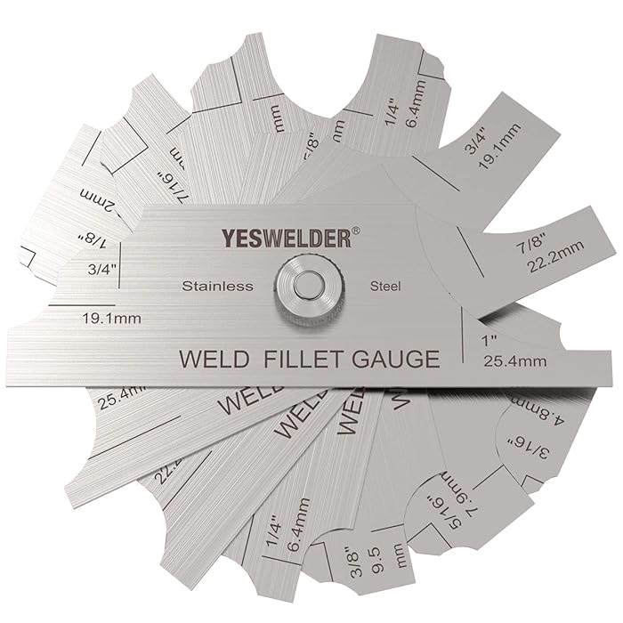 Buy YESWELDER MG-11 Metal Weld Fillet Gages Set (7PCS) 1/8''-1 ...