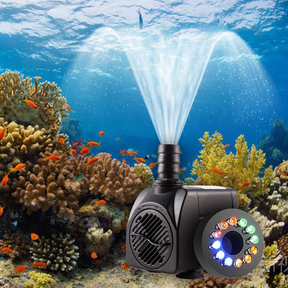 Fountain Pumps With Lights Ruilala Mini Submersible Water Pump With 12