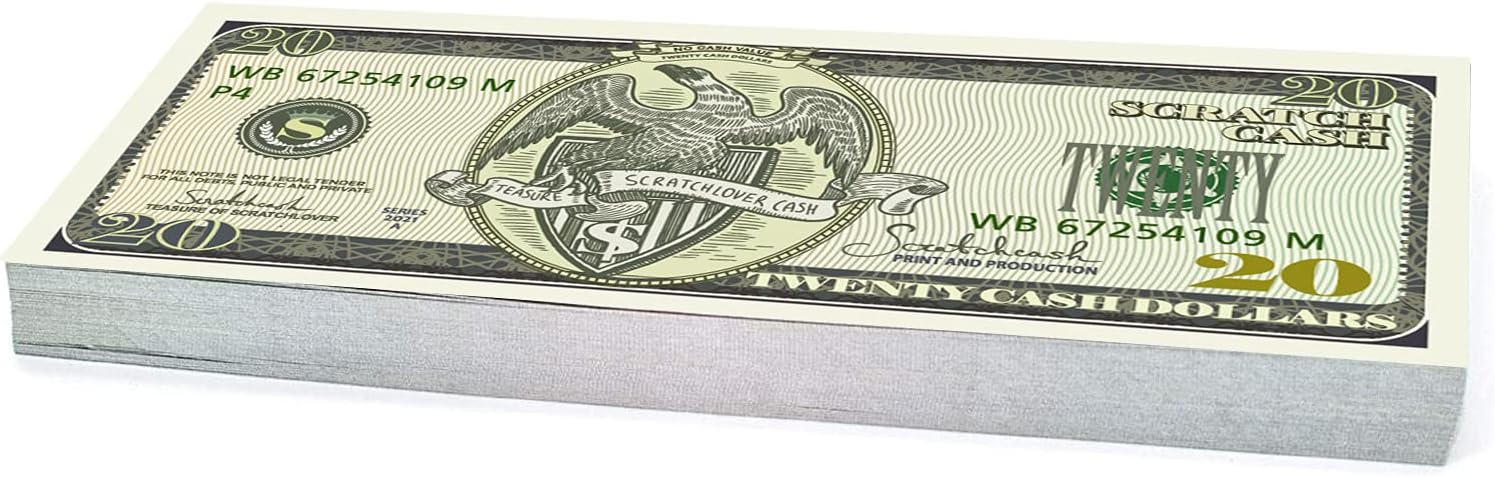Scratch 100 x $20 Dollars to Play (Real Size) – TopToy