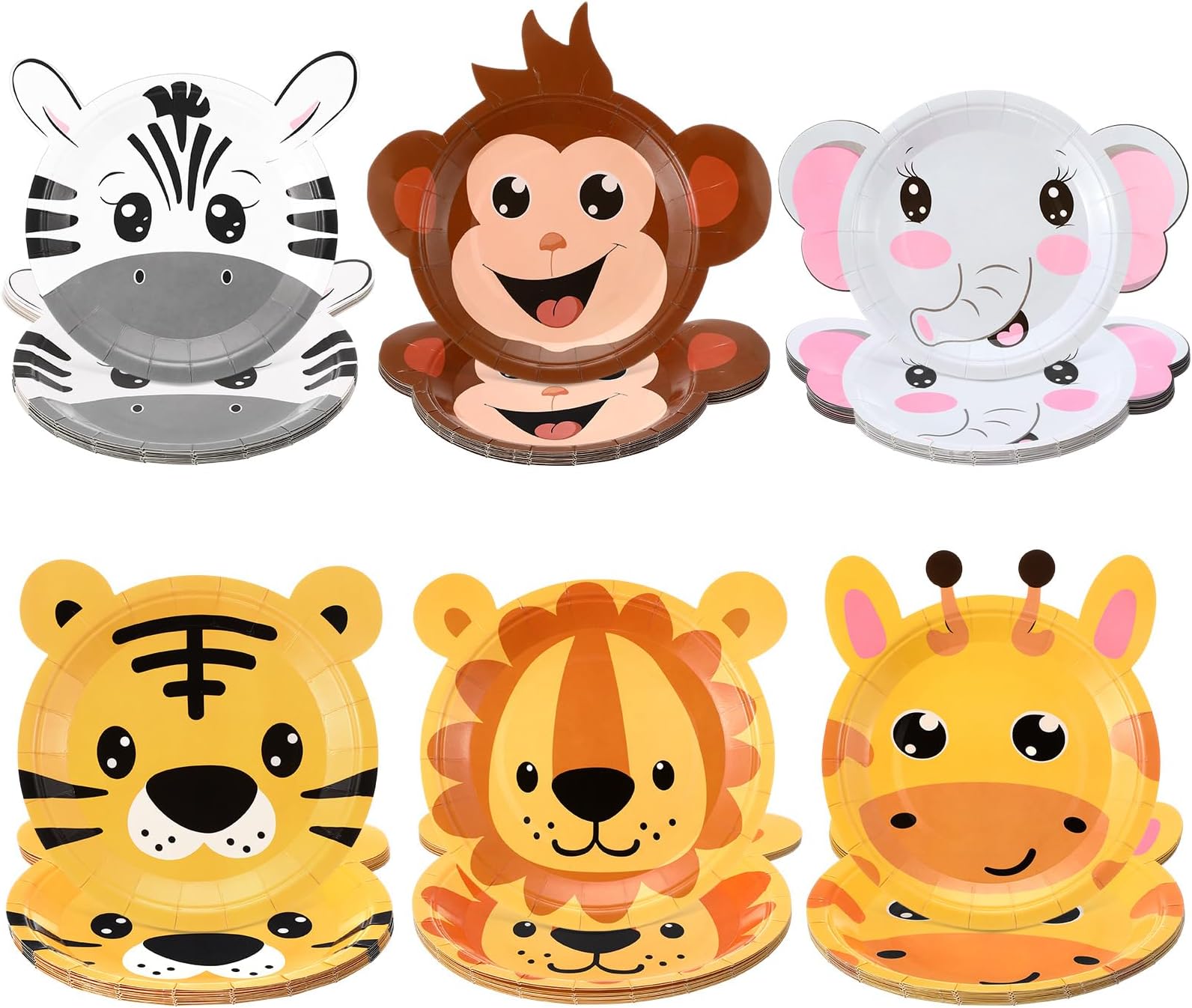 Amazon.com: Generic 60pcs Animal Party Paper Plates,Animal Theme ...