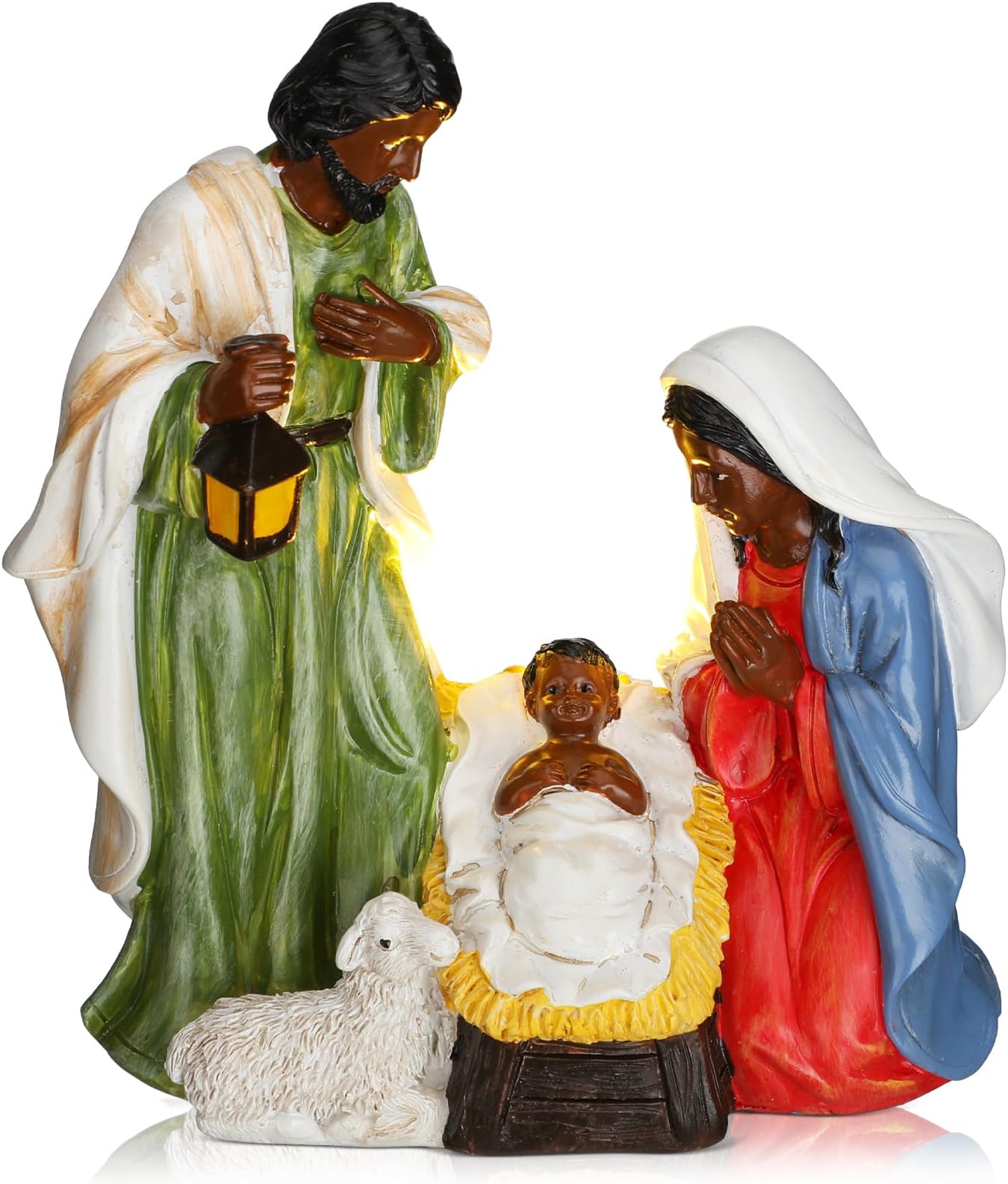 Amazon.com: Rustic Christmas Nativity Scene Set with Lights Indoor ...
