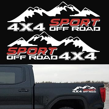 Amazon.com - 4X4 Off Road Sport with Mountain Pattern Decal Stickers ...