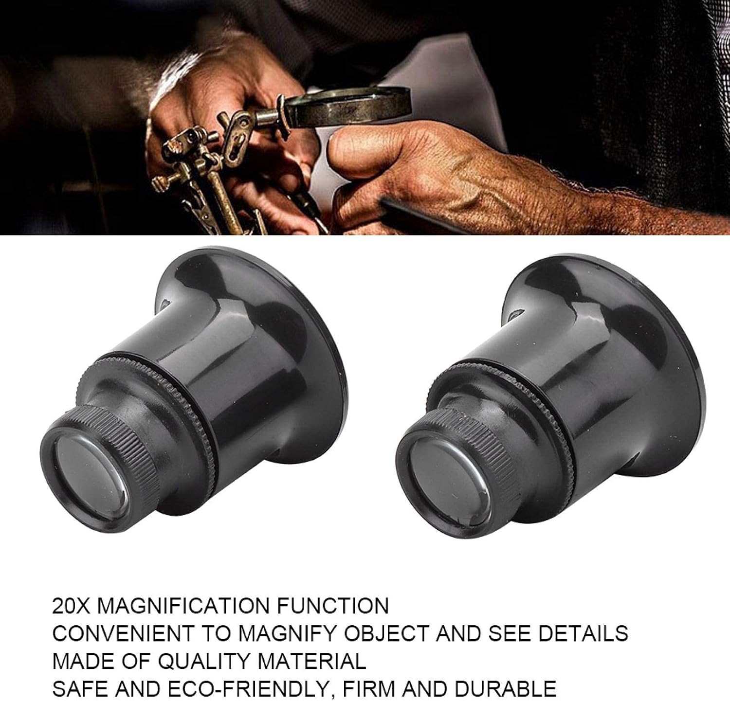 2 X Watchmaker Loupe,20X Watch Magnifying Glass Tool,Loupe Magnifying ...