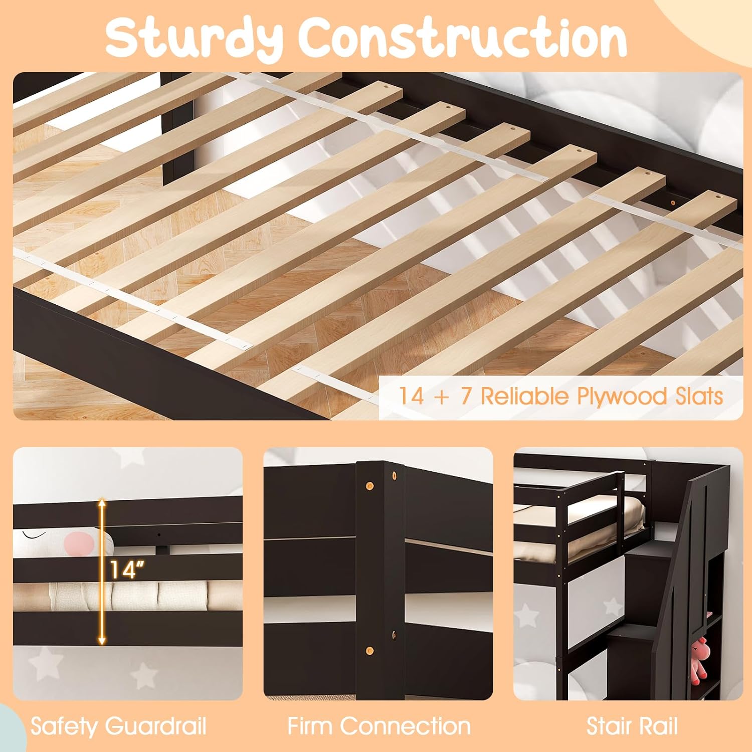 Giantex Twin Over Twin Bunk Bed with Trundle User Manual