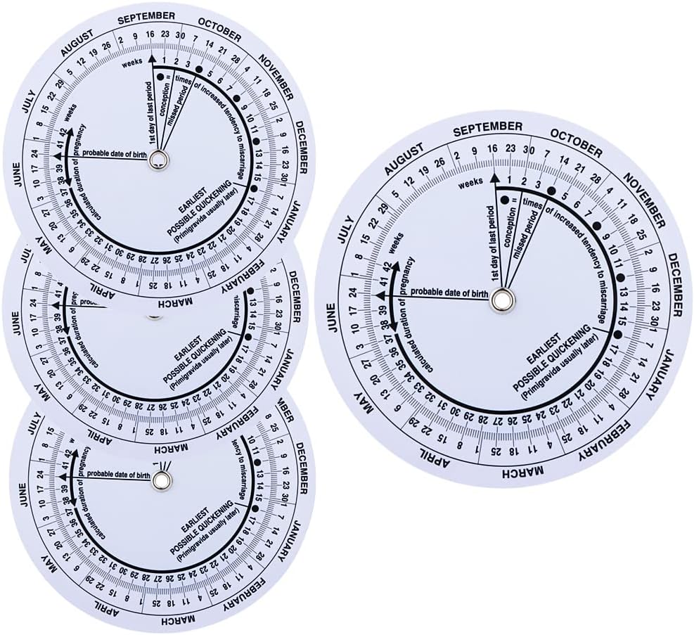 Amazon.com: 4 Pcs Pregnancy Wheel, Pregnant Due Date Calculator for ...