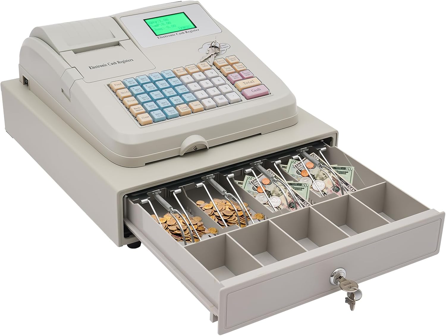 Amazon.com: Cash Register for Small Businesses, 48 Keys Electronic Pos ...