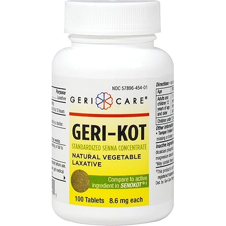 Amazon.com: Gericare Geri-kot Natural Vegetable Laxative-100 Tablets by Geri-Care : Health ...